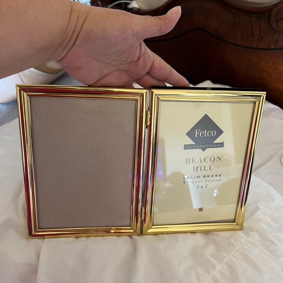 Fetco | Accents | Vintage Brass Double Hinged Picture Frame Gold Tone ...